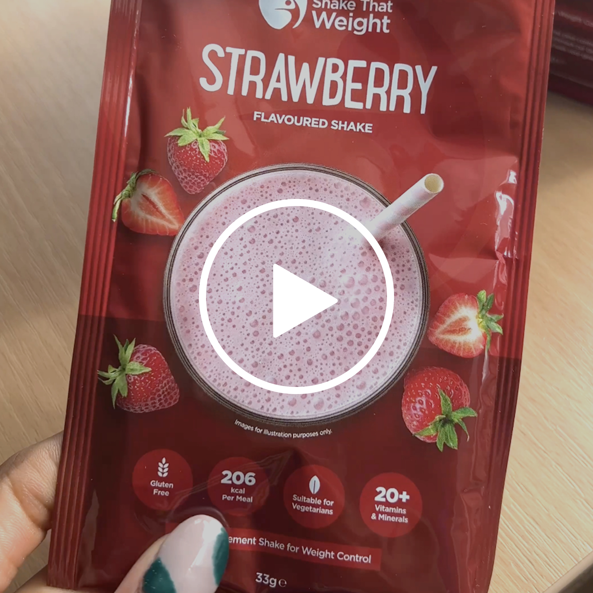 Strawberry Diet Protein Shake - 100% Nutrition | Shake That Weight