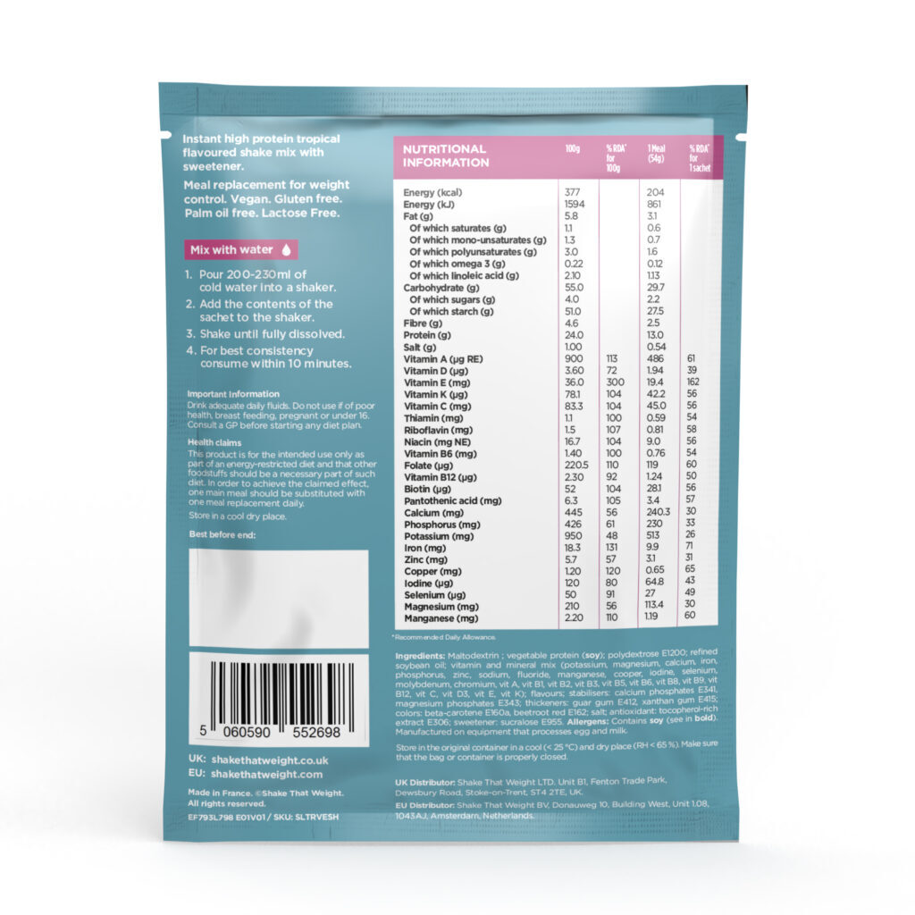 Tropical Diet Protein Shake - 100% Nutrition | Shake That Weight