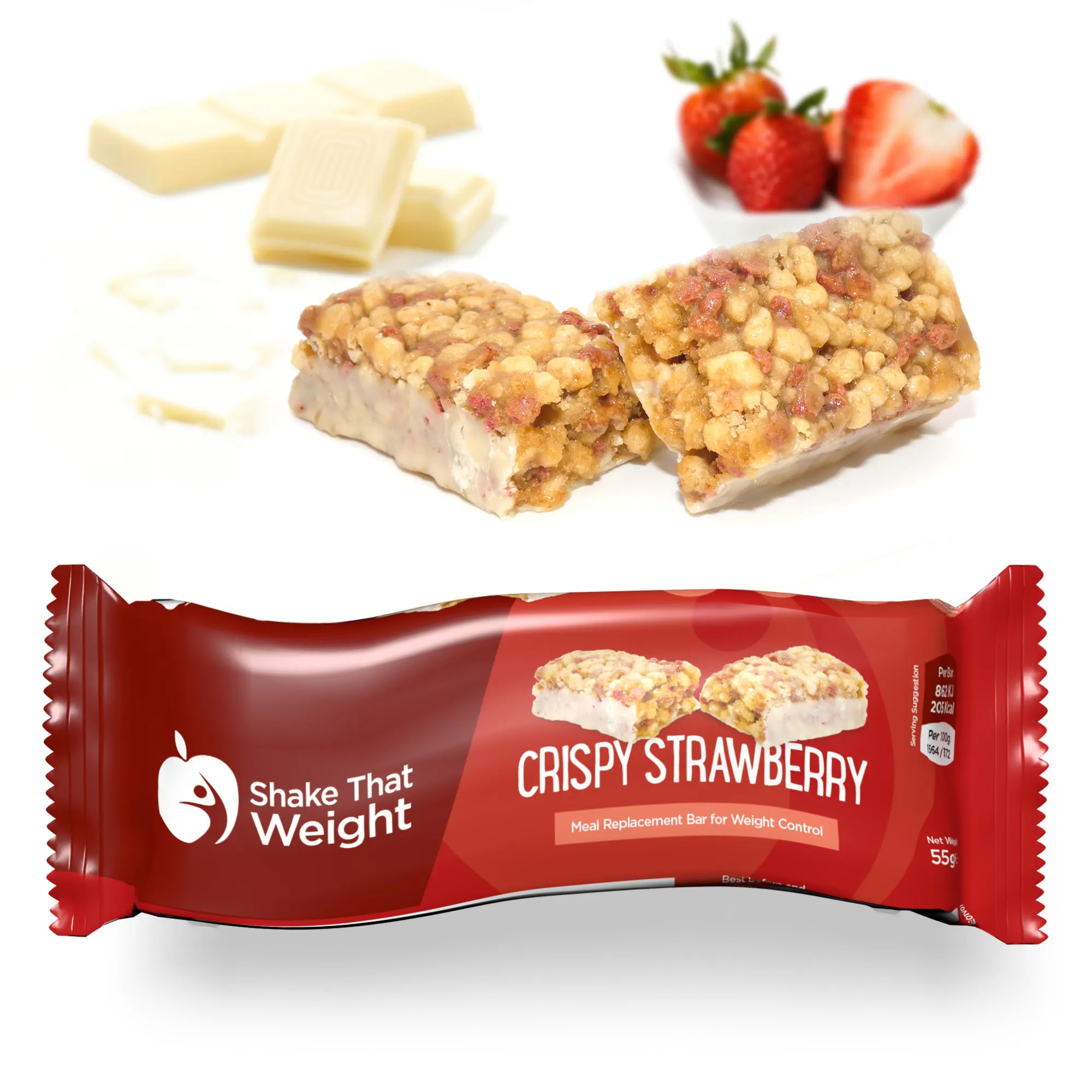 Crispy Strawberry Meal Bar - Misshapen | Shake That Weight